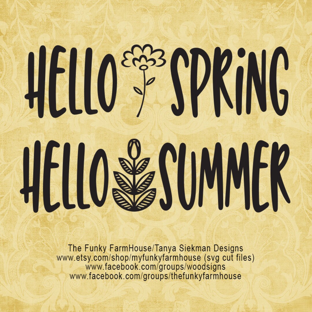 SVG & PNG hello Spring Hello Summer. - Etsy