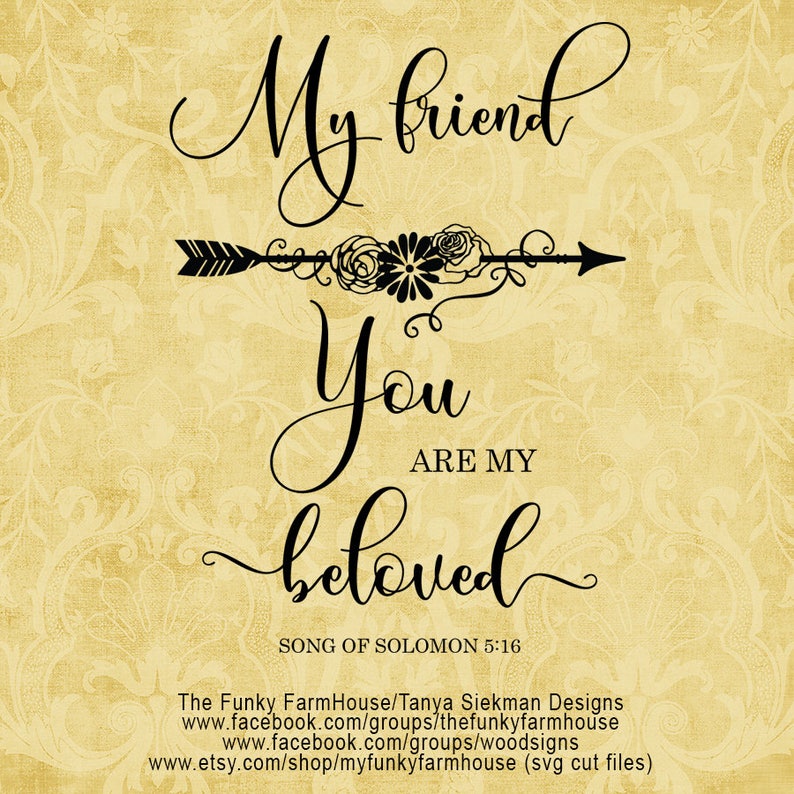 SVG & PNG My Friend ...You are My Beloved | Etsy