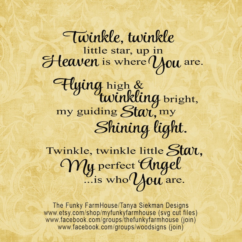 SVG & PNG twinkle Twinkle Little Star up in Heaven - Etsy