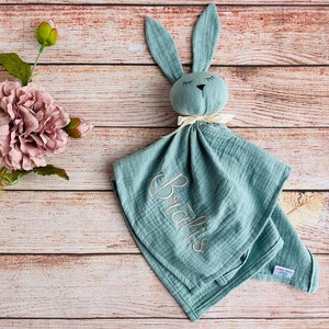 Personalized Organic Muslin Bunny Comforter: Baby Security Blanket - Etsy