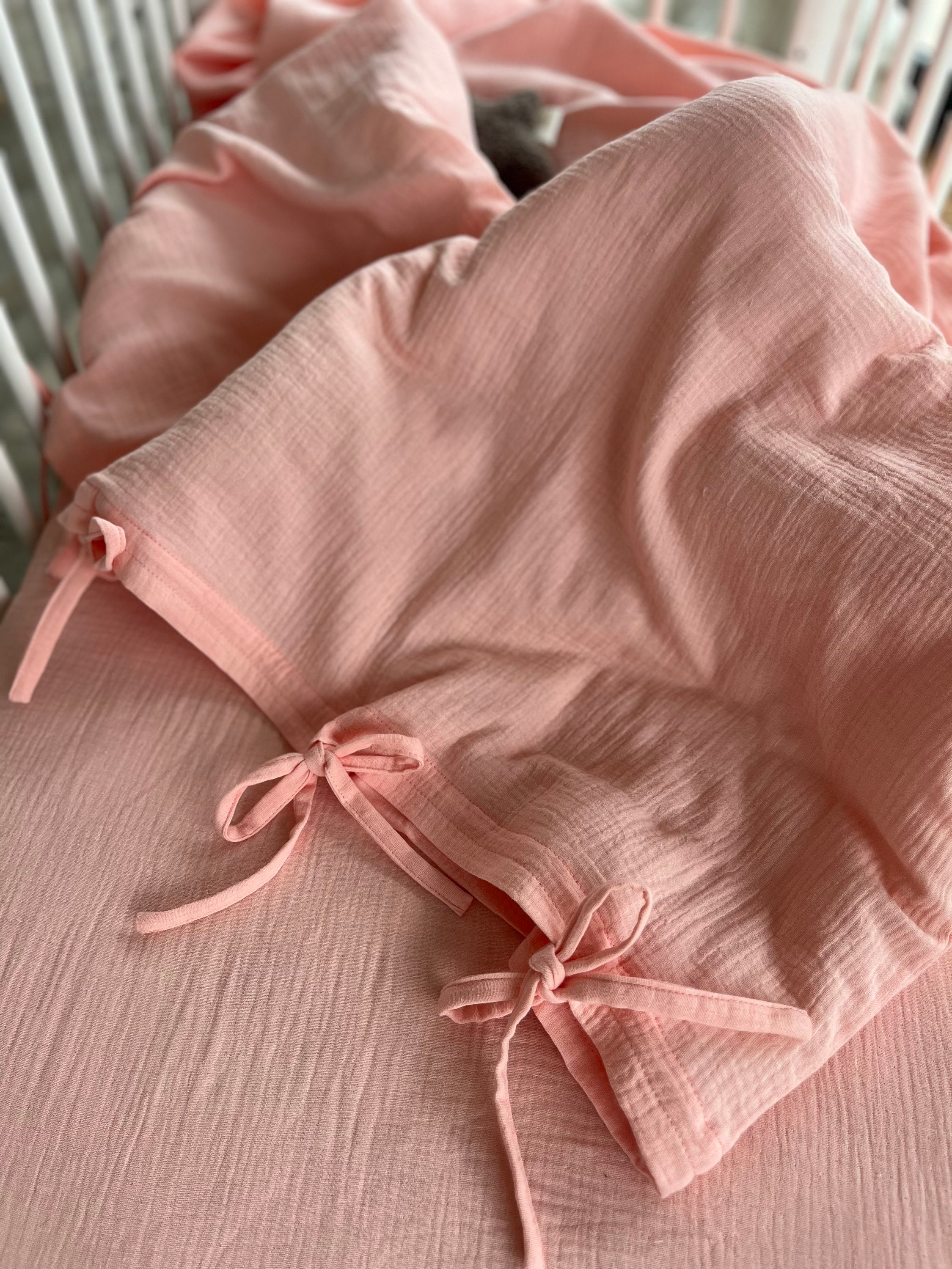 Organic Muslin Crib Bedding Set: Ruffle Duvet Cover and Pillowcase - Etsy
