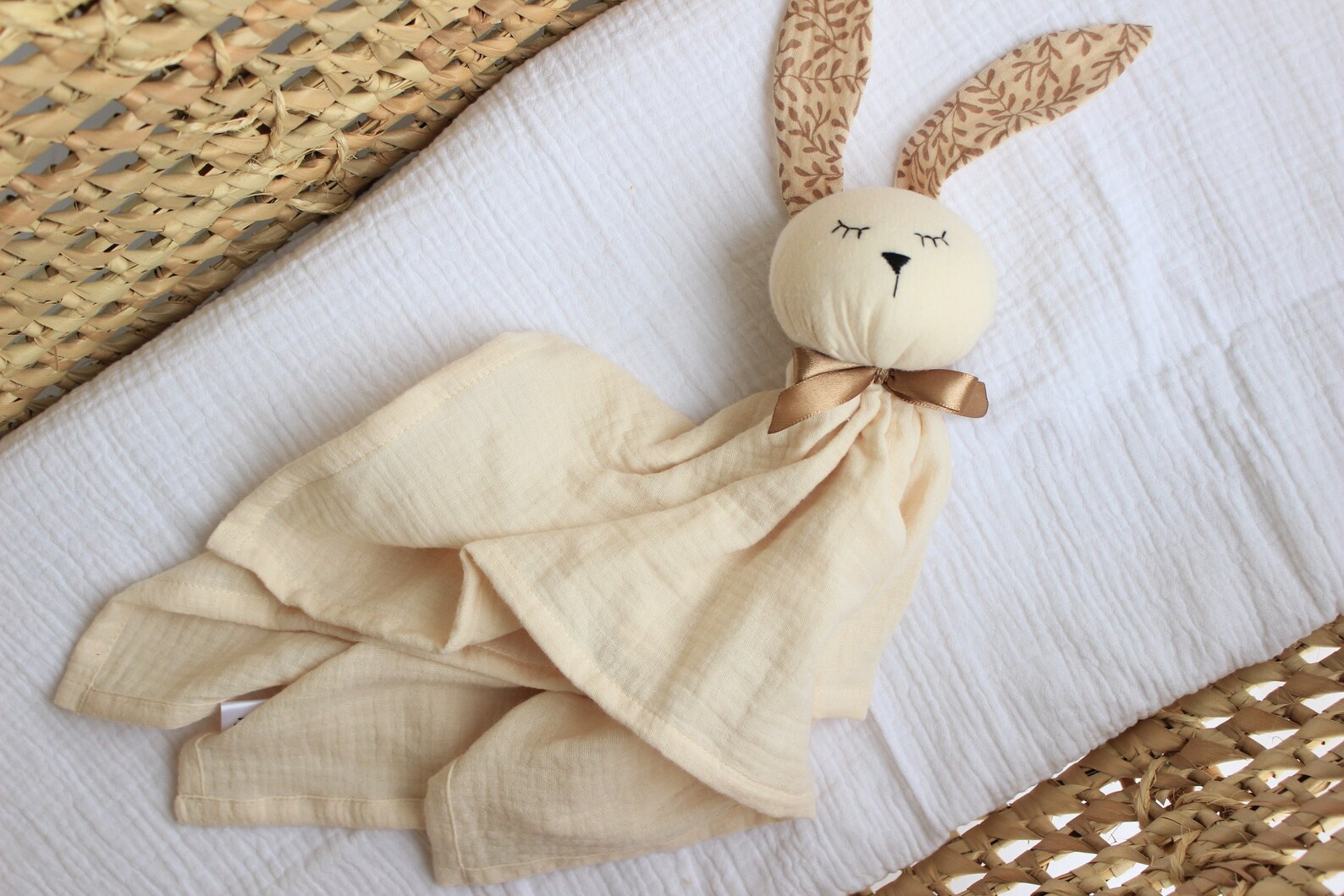 Organic Cotton Bunny Security Blanket 11x17 - Etsy