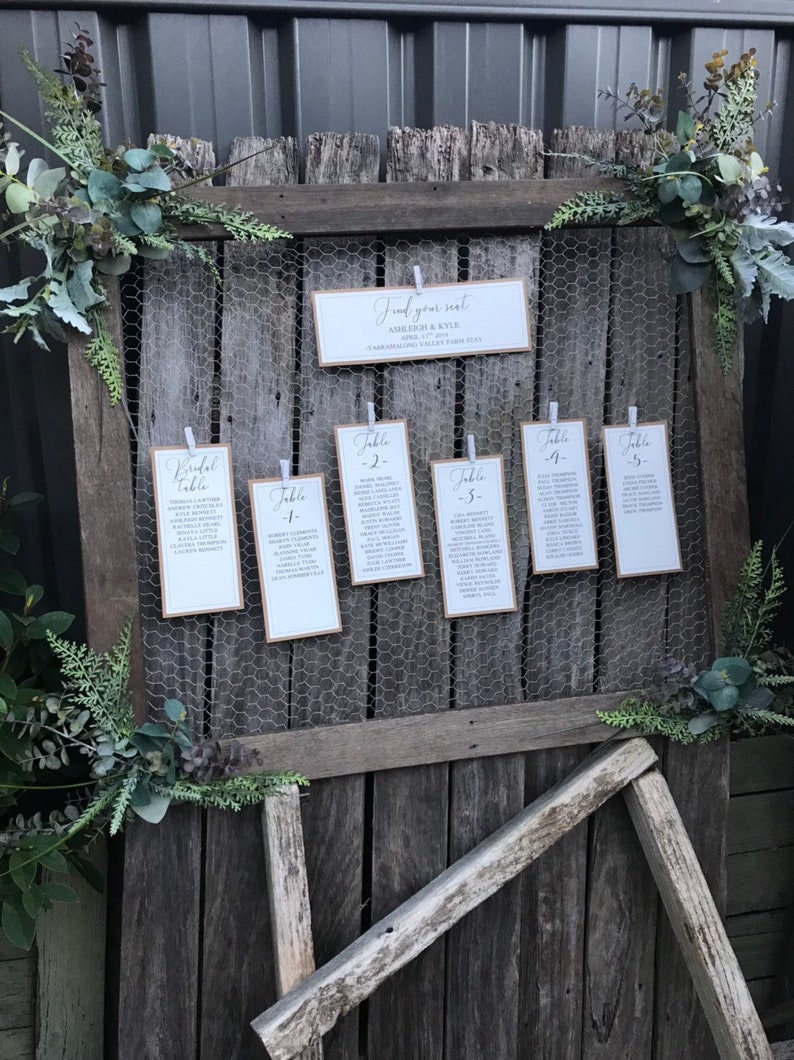 Rustic Table Seating Plan | Etsy