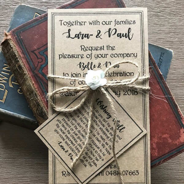 Twine Wedding Invitations - Etsy