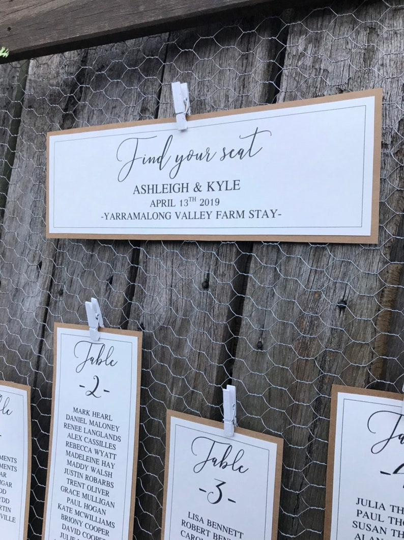 Rustic Table Seating Plan | Etsy