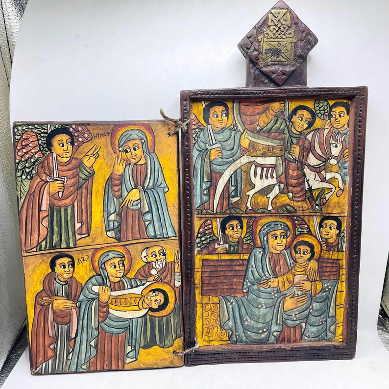 Antique Ethiopian Coptic Icon Orthodox Christian Hand Painted Icon Art - Etsy