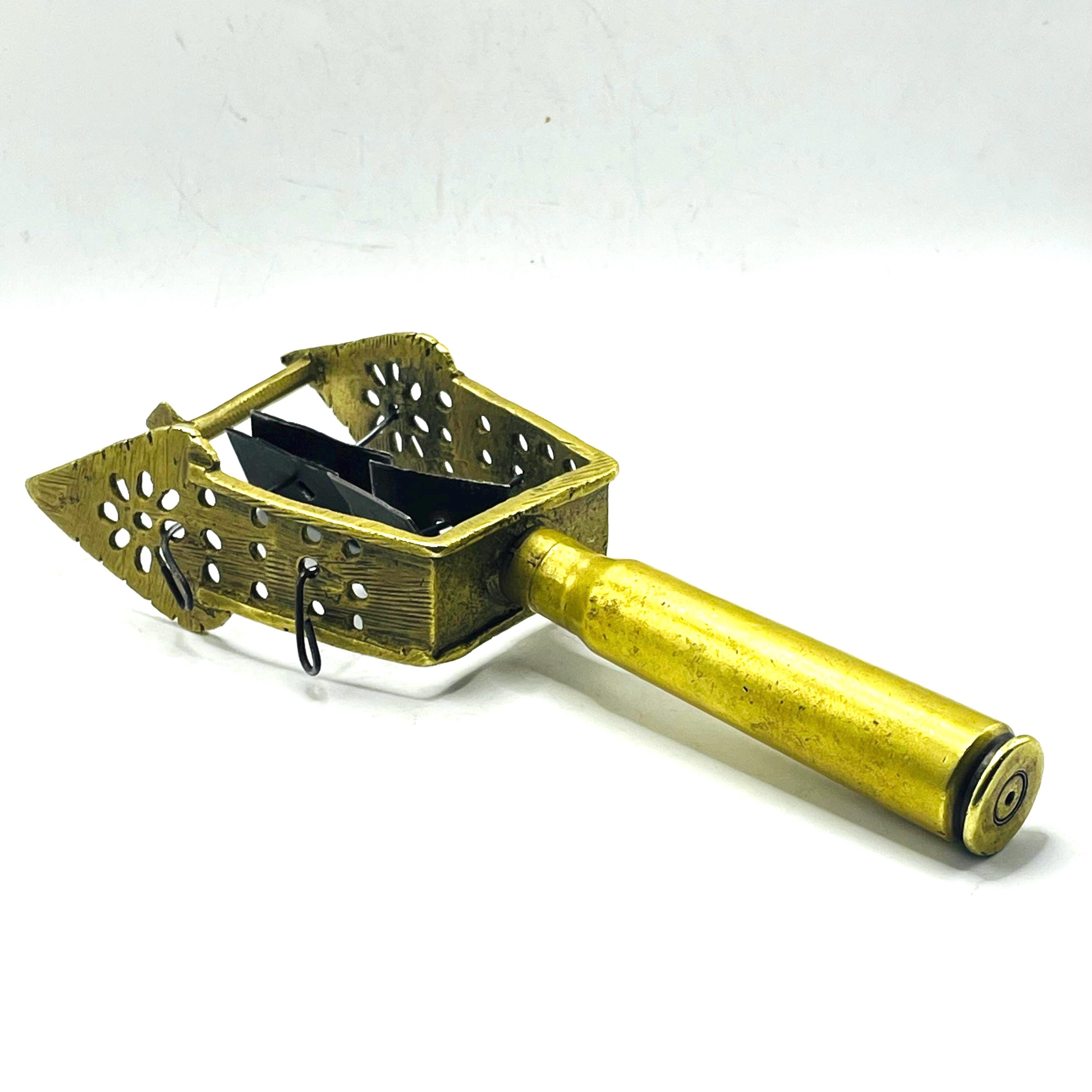 Vintage African Ethiopian Brass Ceremonial Rattle Tsenatsil Instrument ...