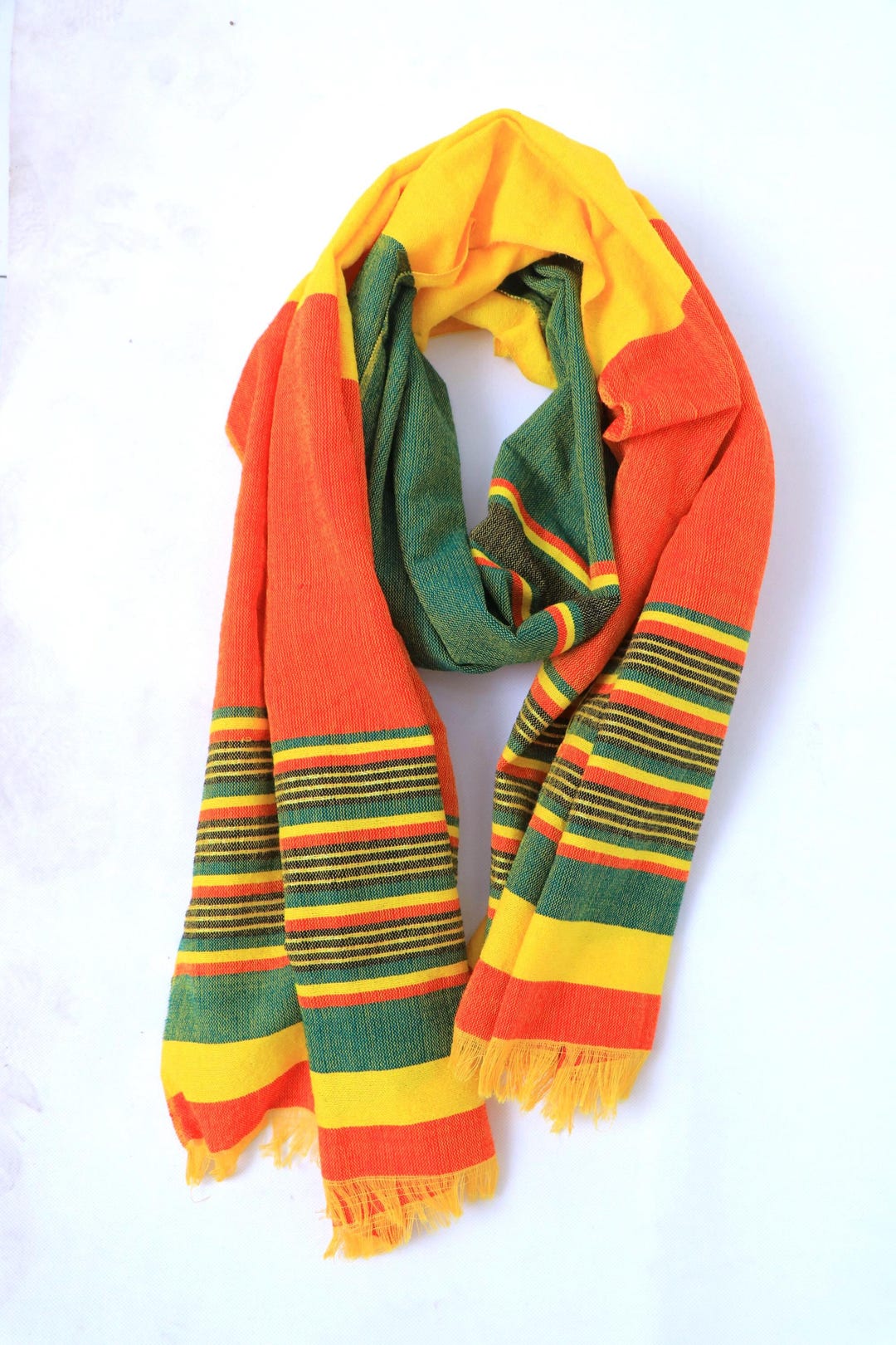 Handmade Ethiopian Cotton Scarf: Rasta Scarfs African Rastafarian Style ...