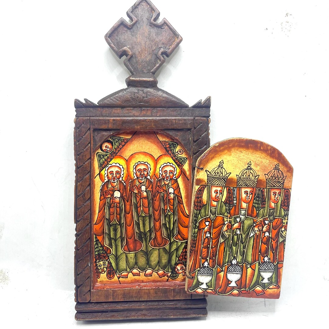 Ethiopian Coptic Wood Icon: Vintage Christian Icon Handmade Aksum ...