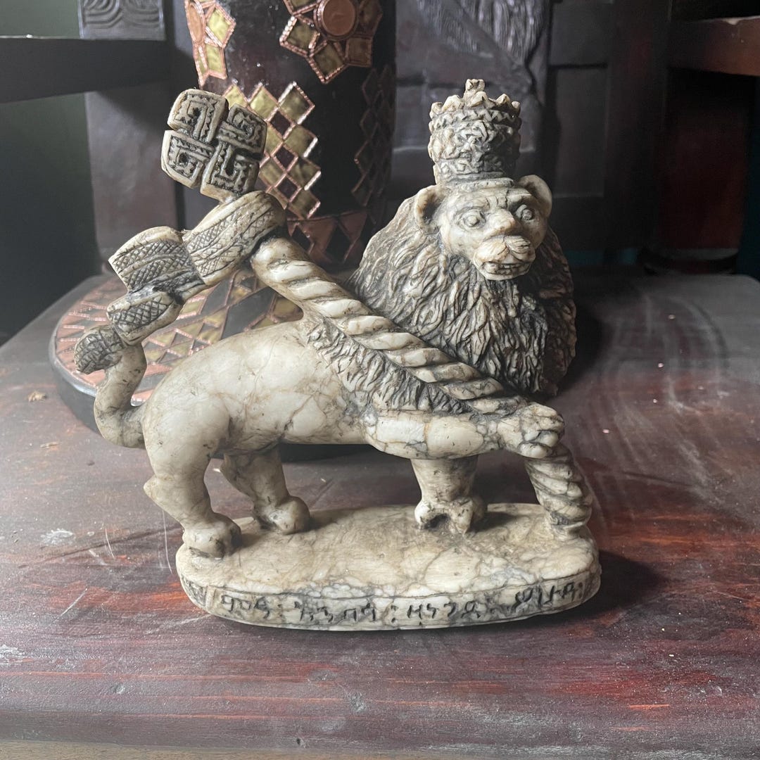 Ethiopian Vintage LION OF JUDHA Hand Carved Marble Statue Sculpture ...