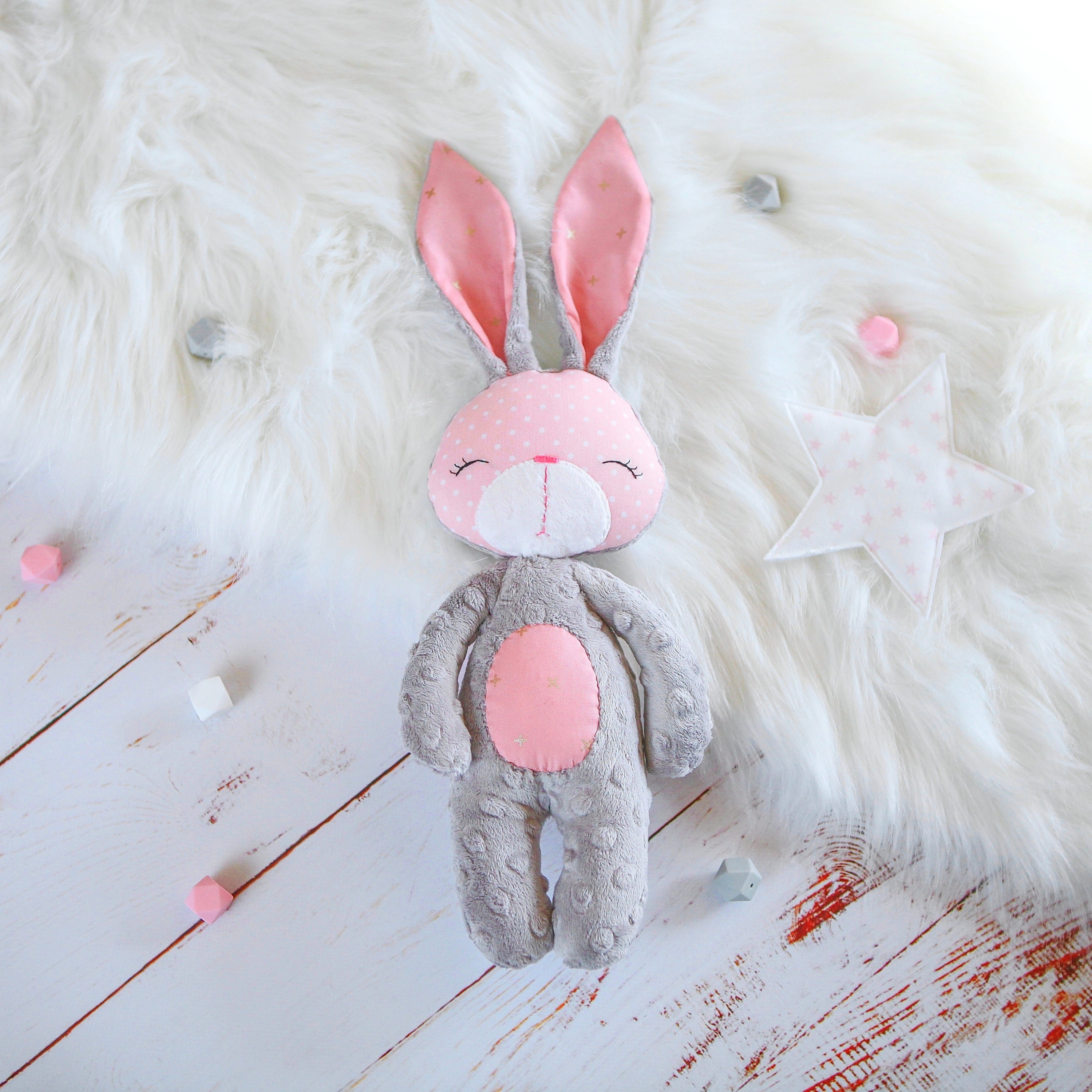 Bunny Personalised Bunny Plushie Soft Bunny Rabbit Toy Minky Soft Toy ...