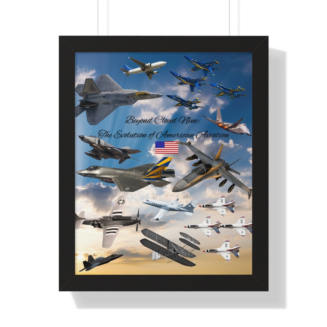 American Aviation Framed Vertical Poster, Gift for Pilot or Aviation ...
