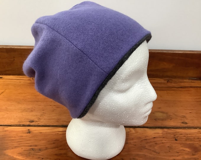 Upcycled Purple and Dark Grey Reversible Cashmere Cisco Hat # 47 ...