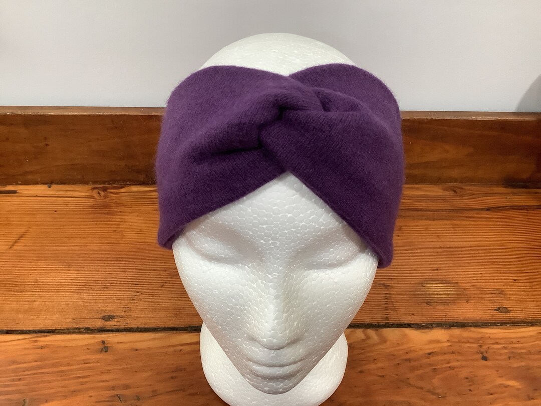 Upcycled Purple Cashmere Headband 131. Repurposed Turban - Etsy