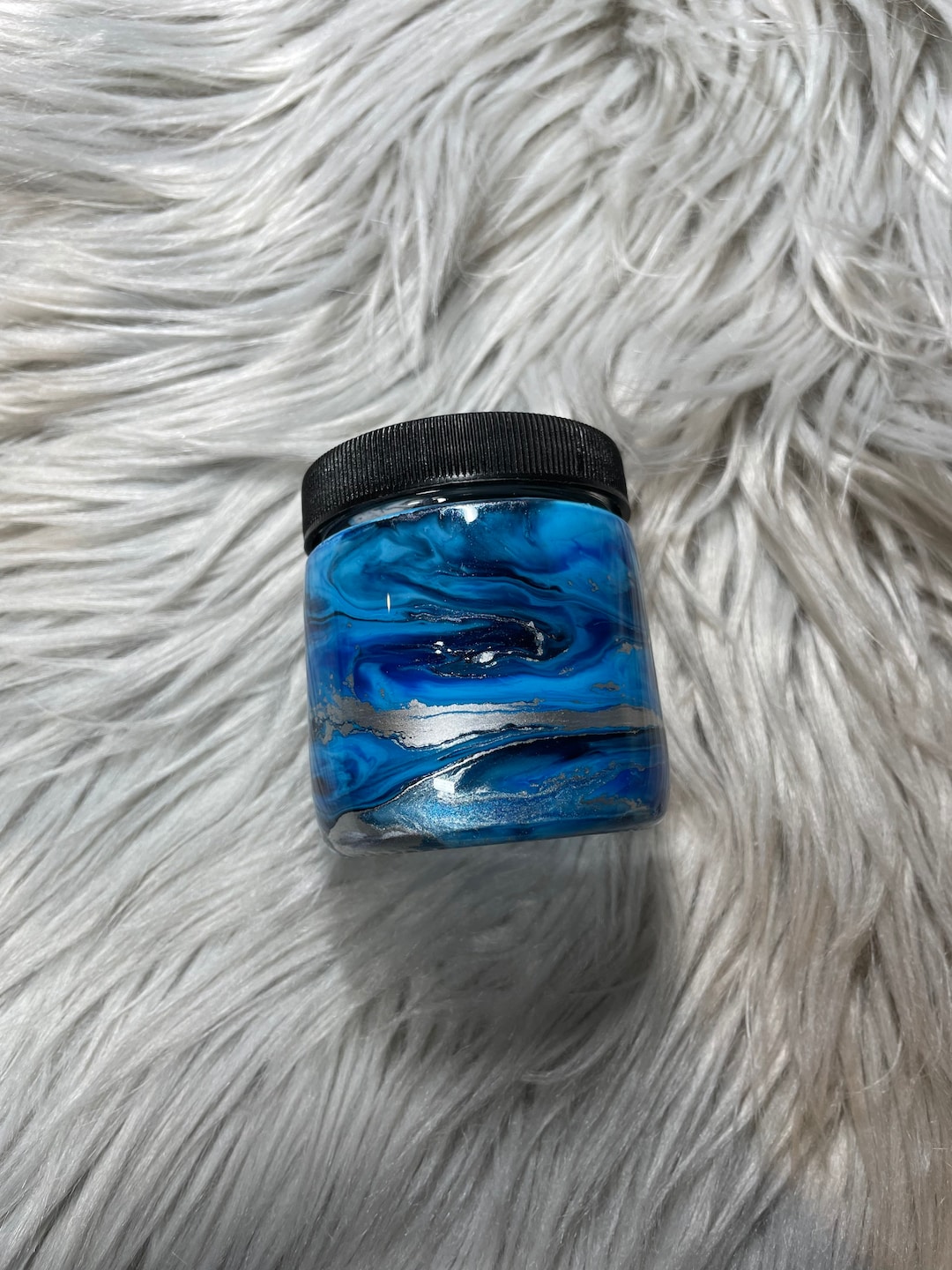 RTS /glass Stash Jar /3oz /blue/silver/stashjar /smell Proof /ready to ...