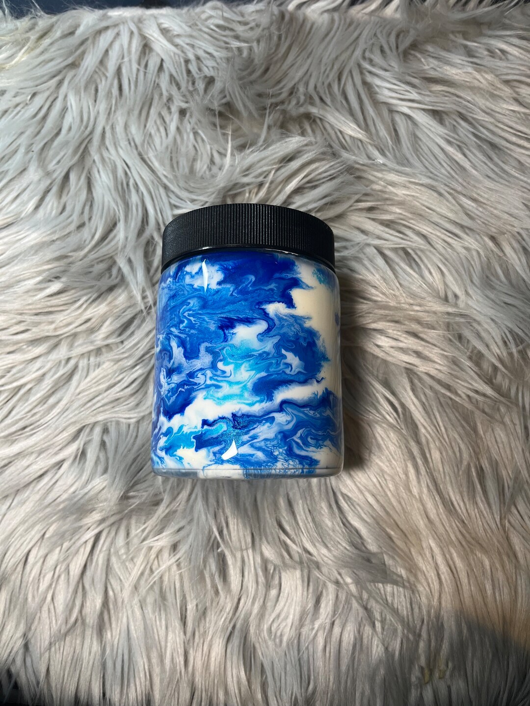 RTS /glass Stash Jar /16oz /blue/white/ Ready to Ship /stashjar /smell ...