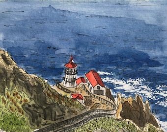 Quoddy Lighthouse in Maine Coloring Page PDF Digital - Etsy