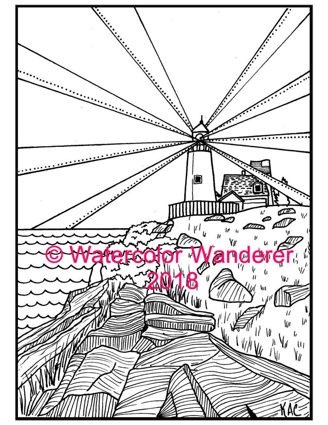 Pemaquid Point Lighthouse Coloring Page - Maine Lighthouse Coloring ...