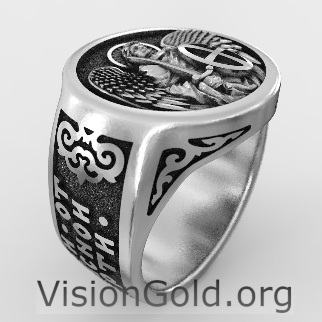 Silver St Michael Ring, Religious Jewelry for Women & Men Christian ...
