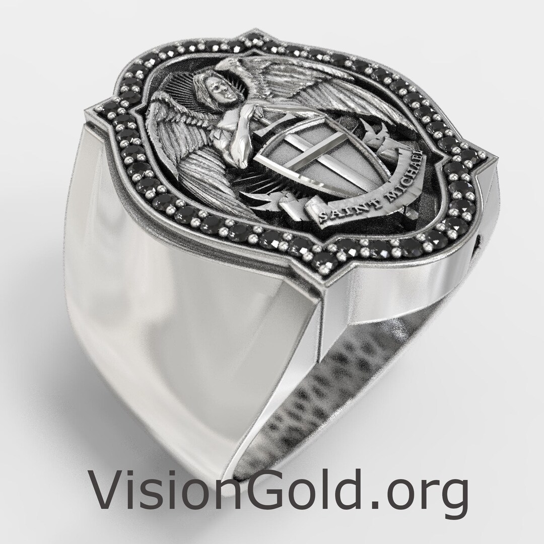 Christian Signet Ring Archangel Saint Michael 0881 - Etsy