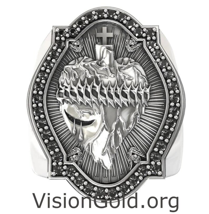 Religious Catholic Sacred Heart of Jesus Prayer Ring 0912 - Etsy