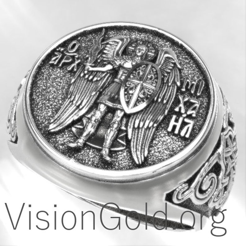 Saint Michael the Archangel Signet Ring 0108 - Etsy