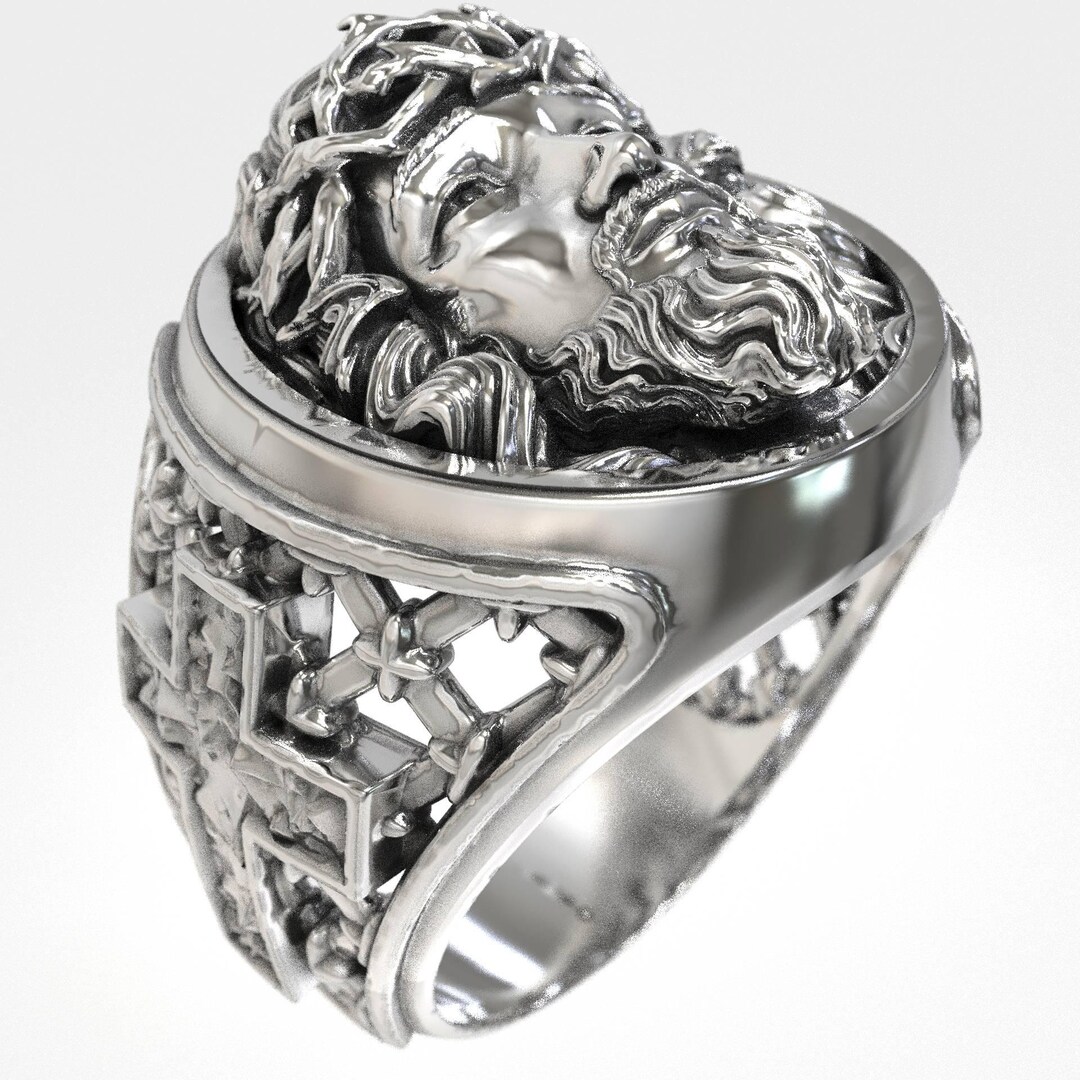 Jesus Ring , Silver Savior Jesus Ring , Cross Christian Jewelry ...