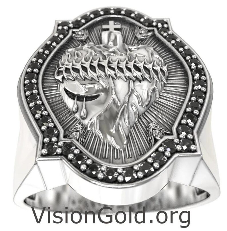 Religious Catholic Sacred Heart of Jesus Prayer Ring 0912 - Etsy