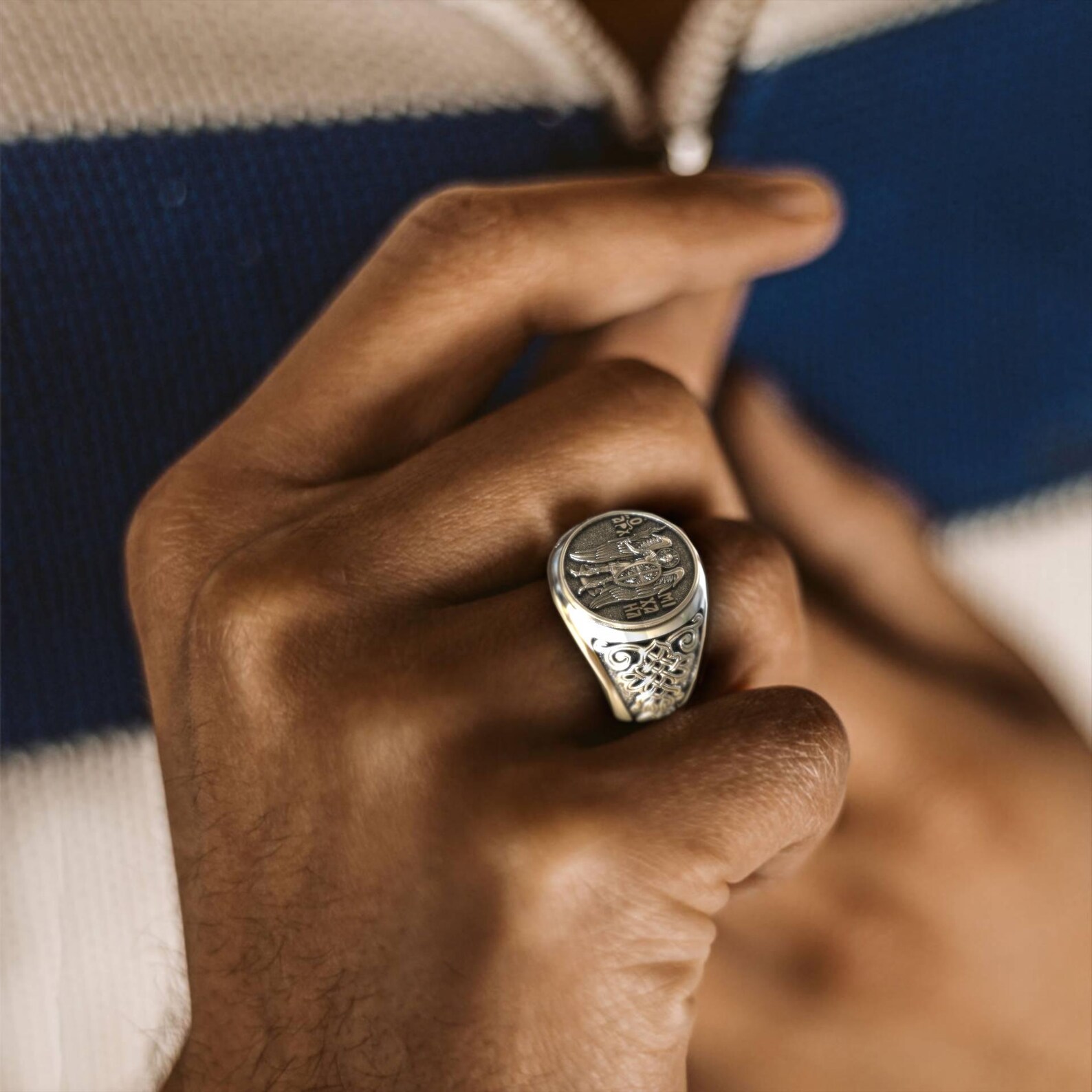 Saint Michael the Archangel Signet Ring 0108 - Etsy