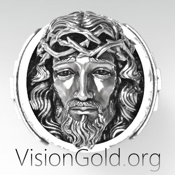 Jesus Ring , Silver Savior Jesus Ring , Cross Christian Jewelry ...