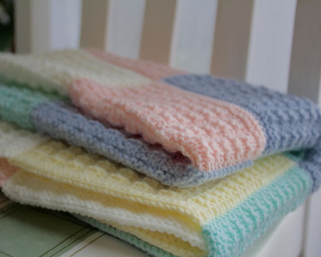 Baby Blanket Knitting Pattern, Patchwork Blanket Knitting Pattern ...
