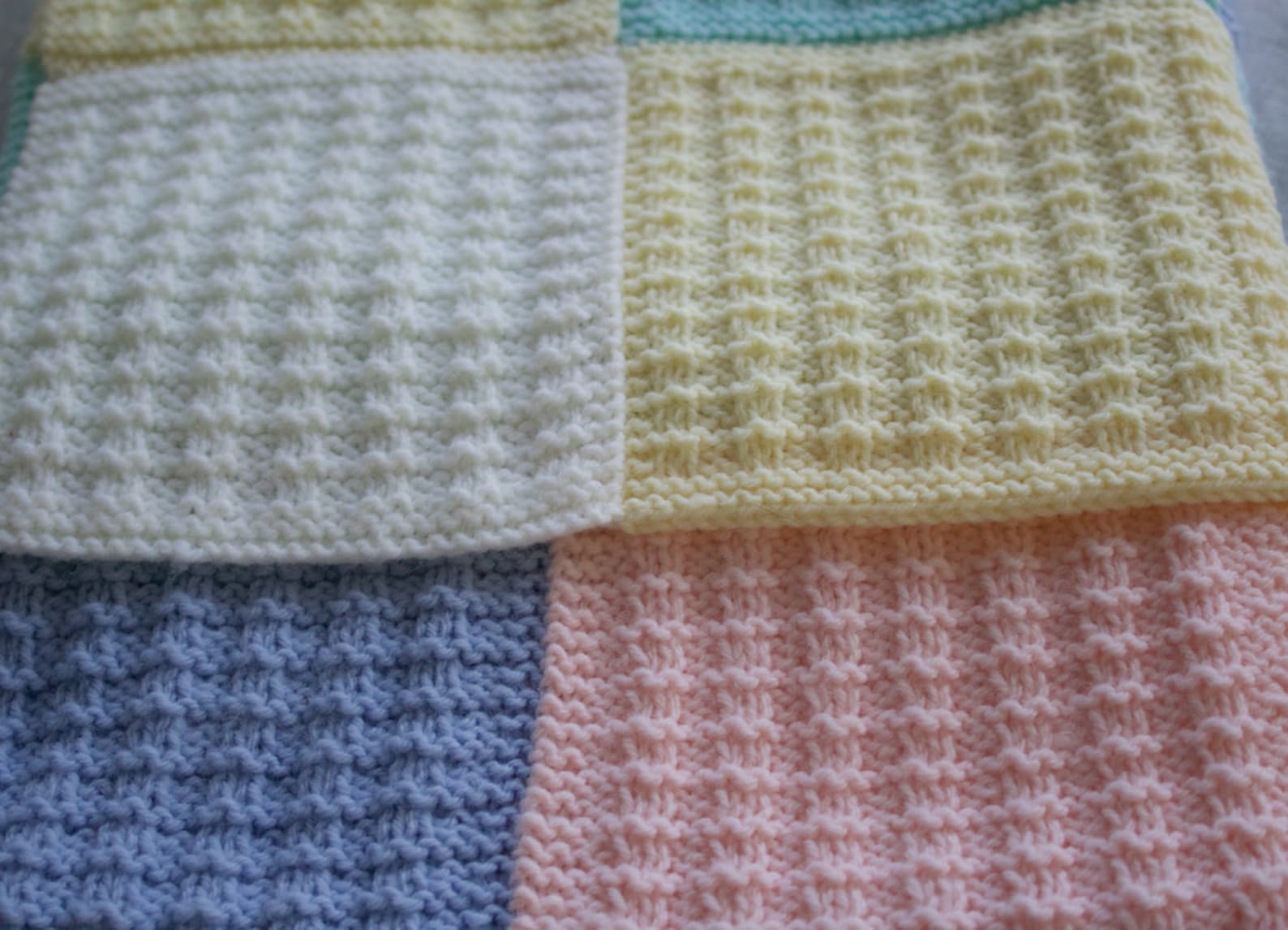 Baby Blanket Knitting Pattern, Patchwork Blanket Knitting Pattern ...