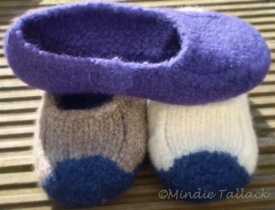 Felted Slipper Pattern, Easy Slipper Pattern, Quick Felted Slippers ...