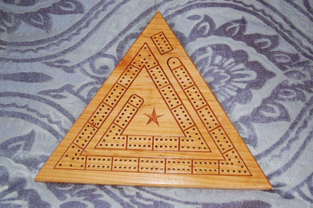 Hand-made Wooden Cribbage Board in Triangular Shape - Etsy