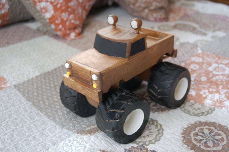 Hand made wooden monster truck toy | Etsy
