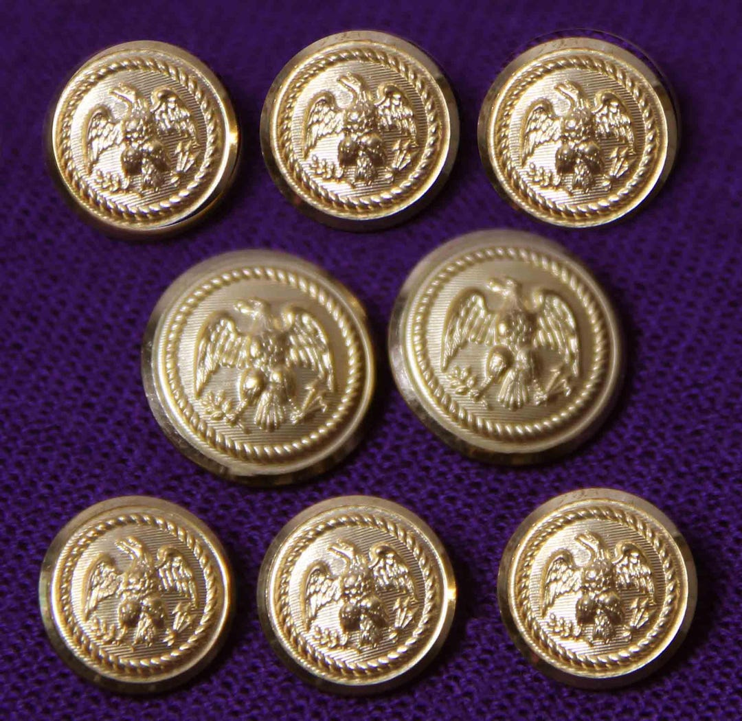 Vintage Blazer Buttons Set Brass Shank Gold Patriotic Eagle 1980s Men's ...
