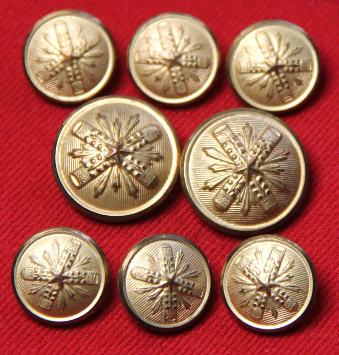 Vintage Guiseppe Rosoto Blazer Buttons Set Gold Brass Shank Starburst ...