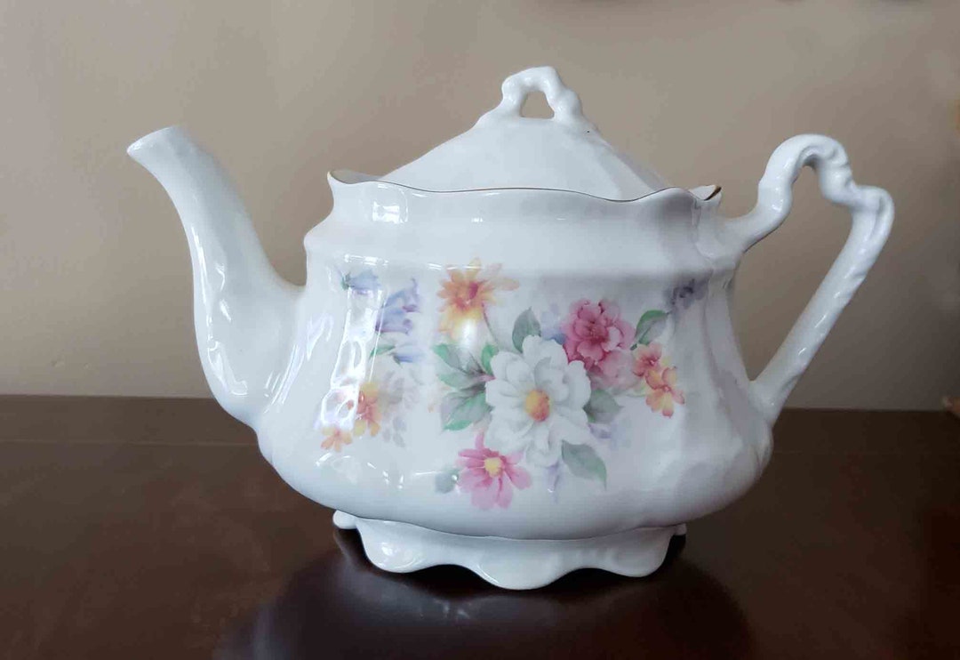 Vintage Arthur Wood & Son Staffordshire England Teapot Porcelain Ivory ...
