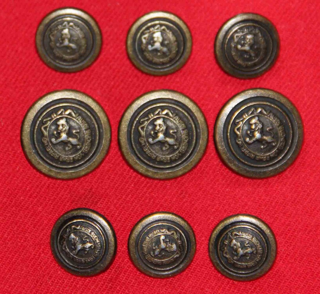 Vintage Daniel Hector Blazer Buttons Set Brown Gold Bronze Alloy 1970s ...