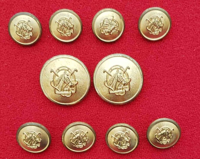 Vintage Ralph Lauren Chaps Blazer Buttons Set by Waterbury Gold Brass ...