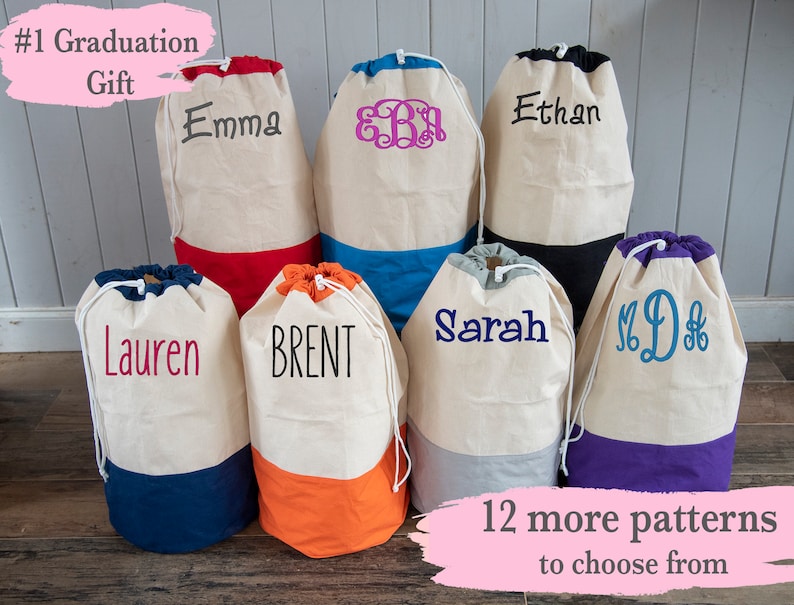 Personalized Laundry Bag, Graduation Gift for College or Camp - Etsy