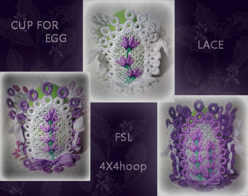 Lavender 3 Designs Eggs Cup No.771 Easter FSL - Etsy