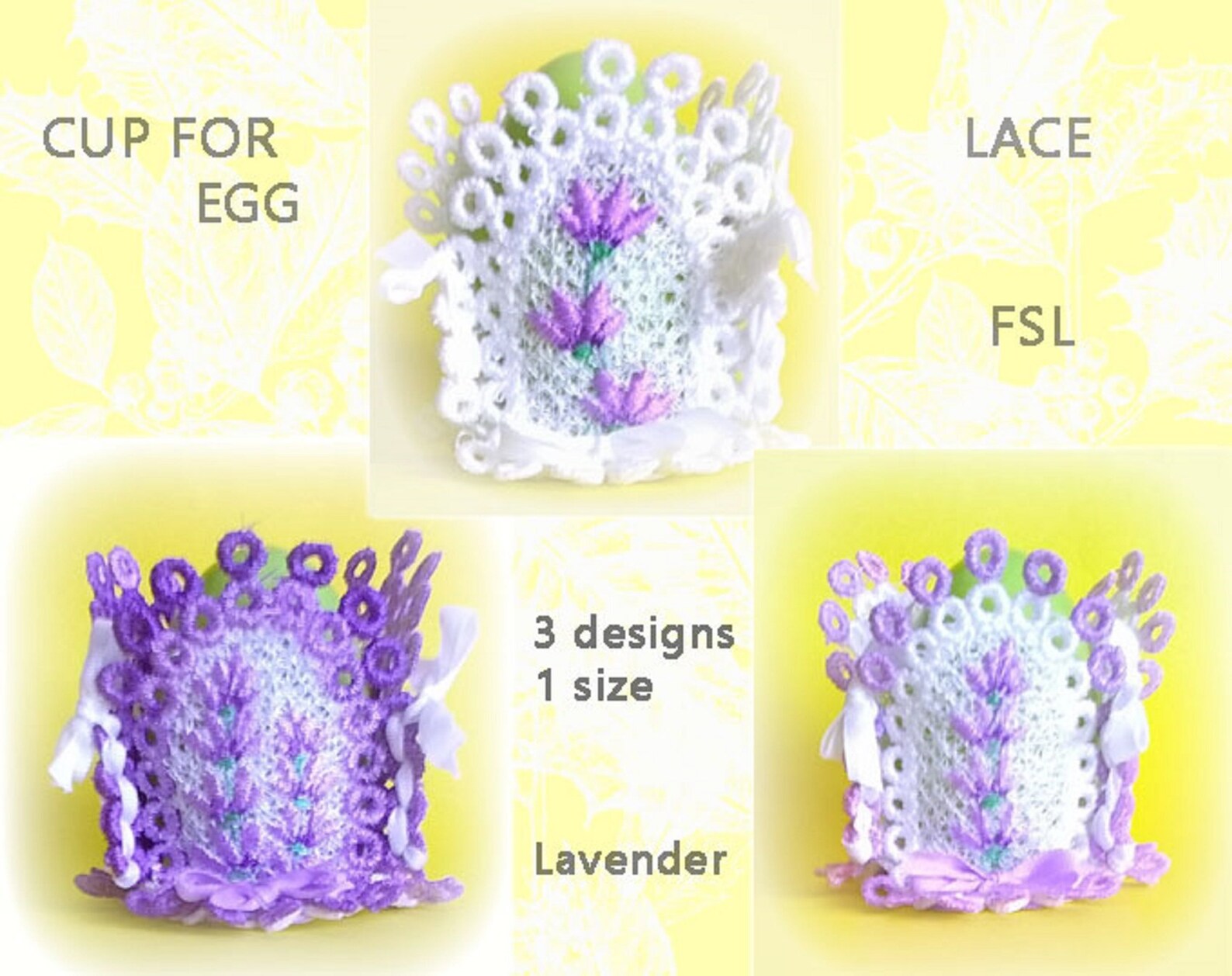 Lavender 3 Designs Eggs Cup No.771 Easter FSL - Etsy