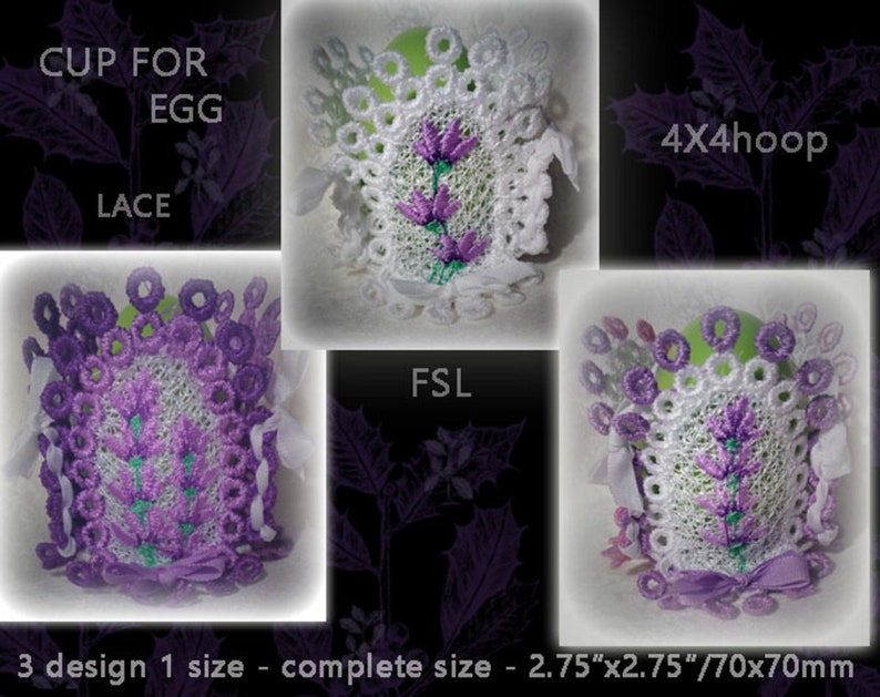 Lavender 3 Designs Eggs Cup No.771 Easter FSL - Etsy