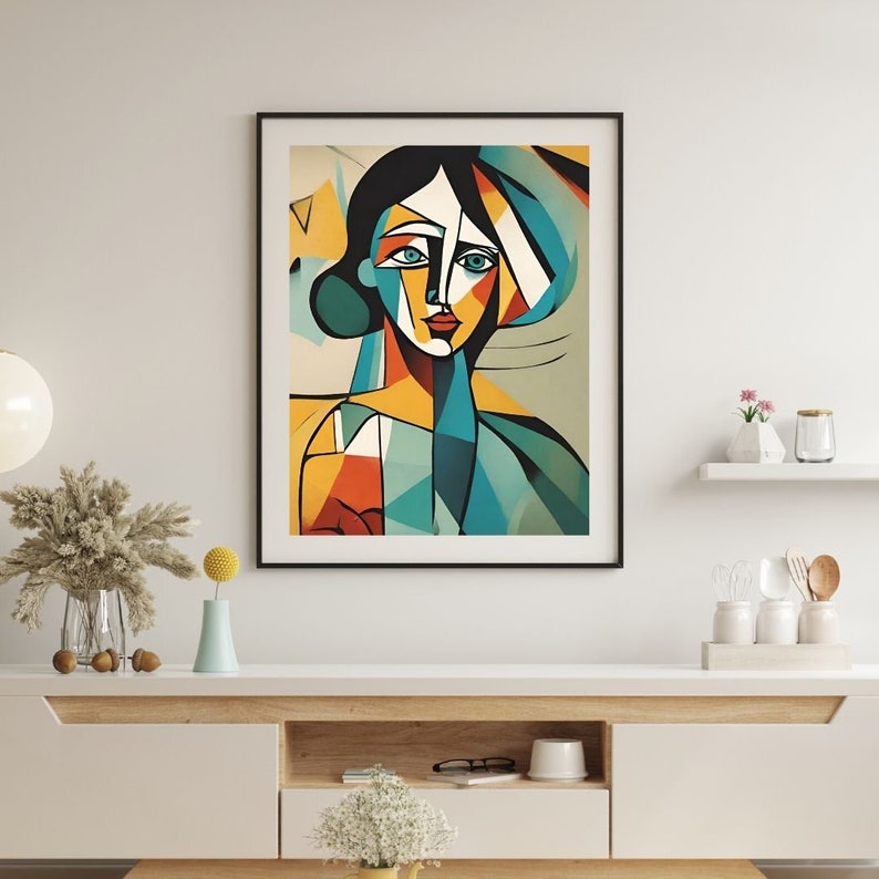 Picasso Inspired Woman Art Print: Modernist Portrait (digital Download ...