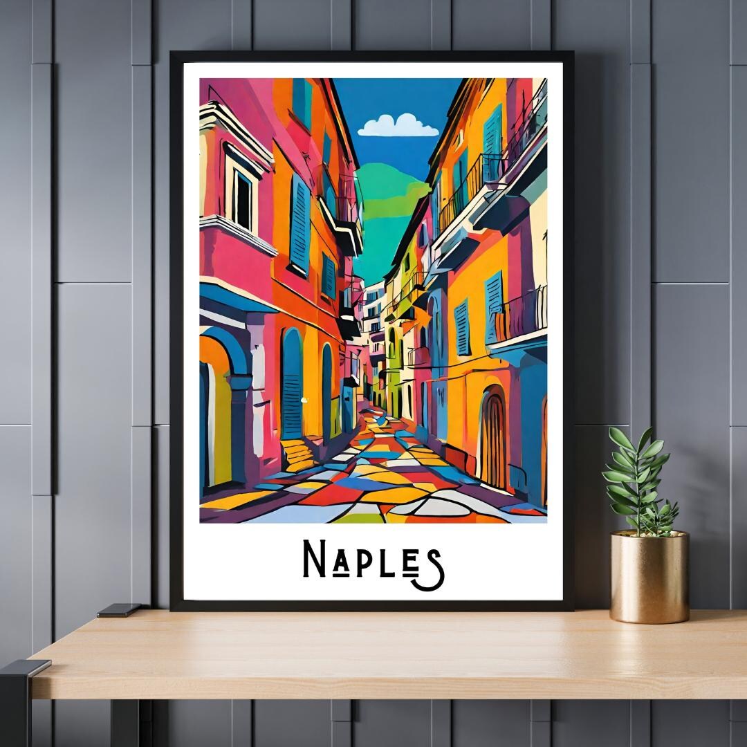 Colorful Naples Poster: Picasso Inspired Digital Wall Art (digital ...