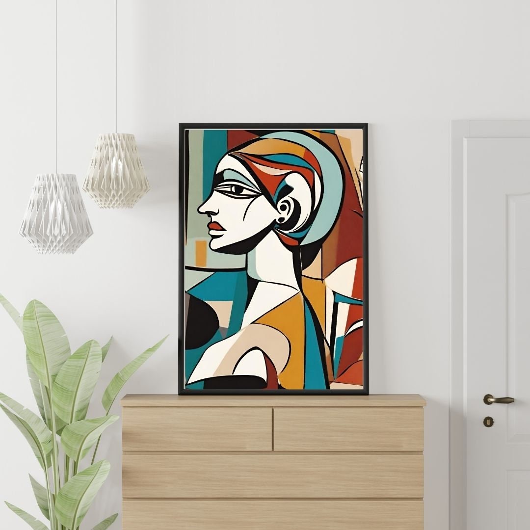 Picasso Inspired Woman Art Print: Abstract Portrait (digital Download ...
