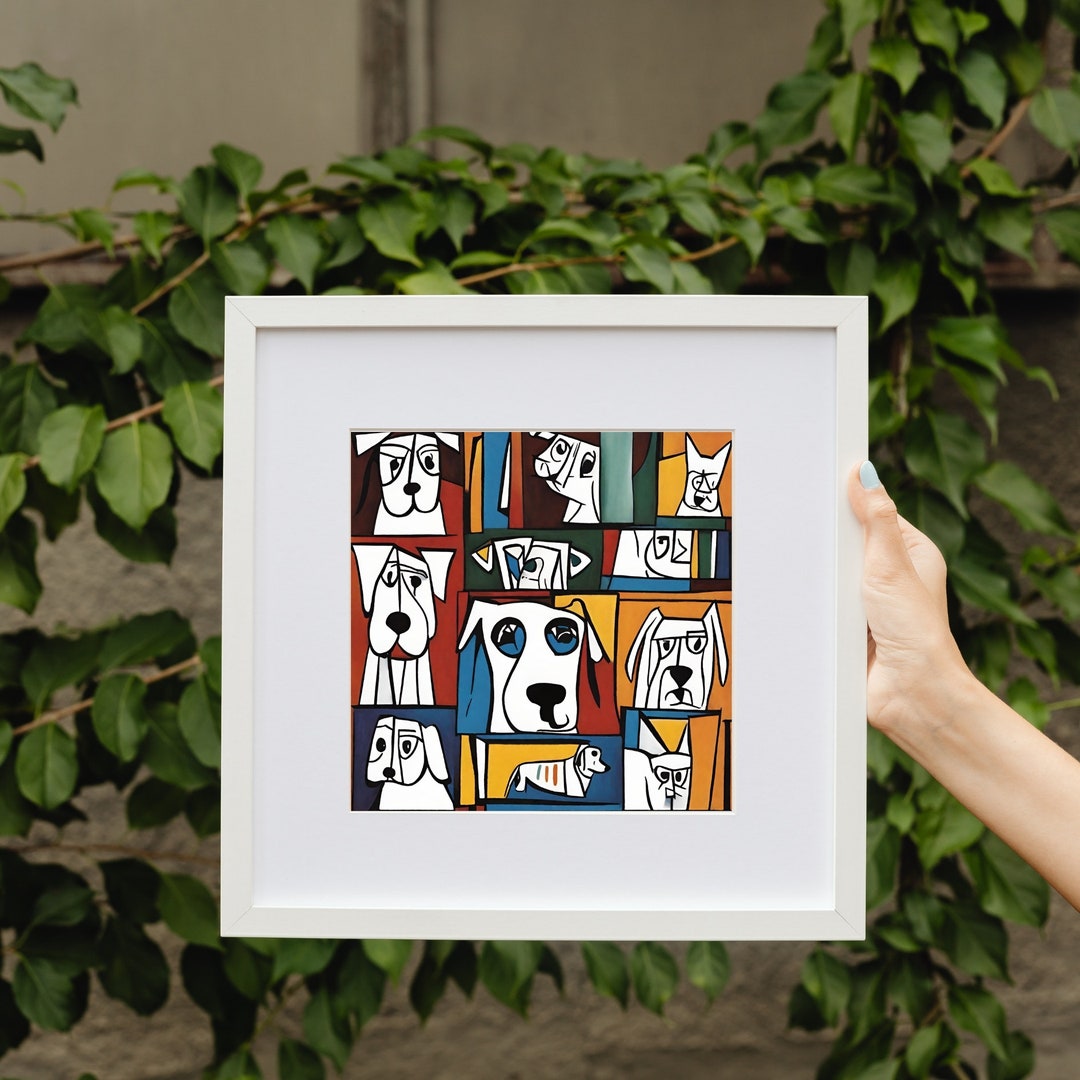 Picasso Inspired Colorful Dogs Digital Dogs Poster Digital Wall Art ...