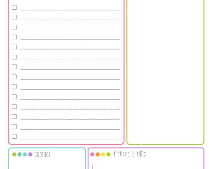 Here's the Plan Daily to Do List Printable: Colorful Dots - Etsy