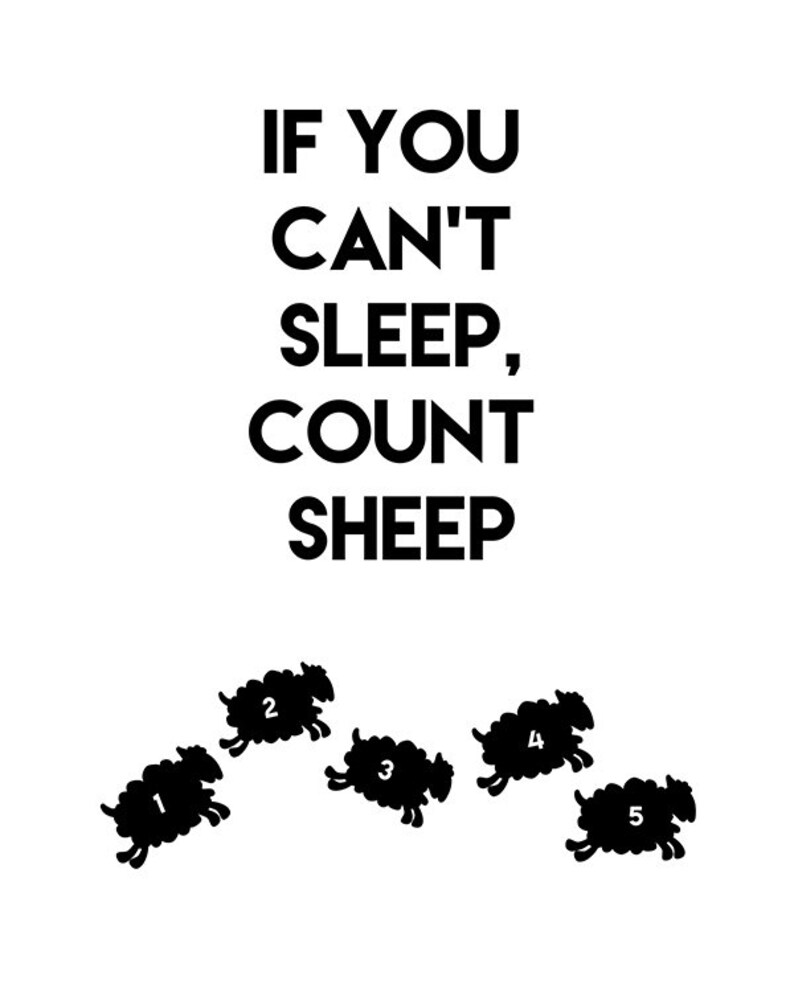 Print If you can't sleep count sheep | Etsy